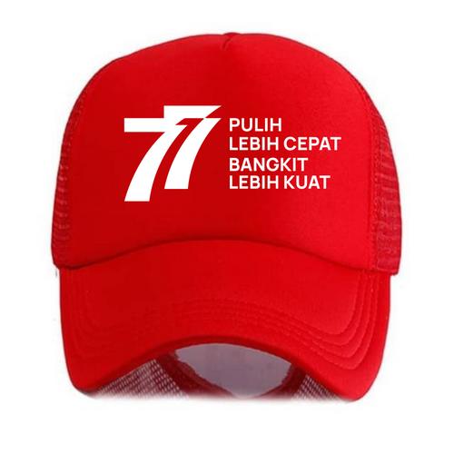 Jual Topi Trucker / Jaring HUT RI 77 Th KEMERDEKAAN INDONESIA - Putih ...