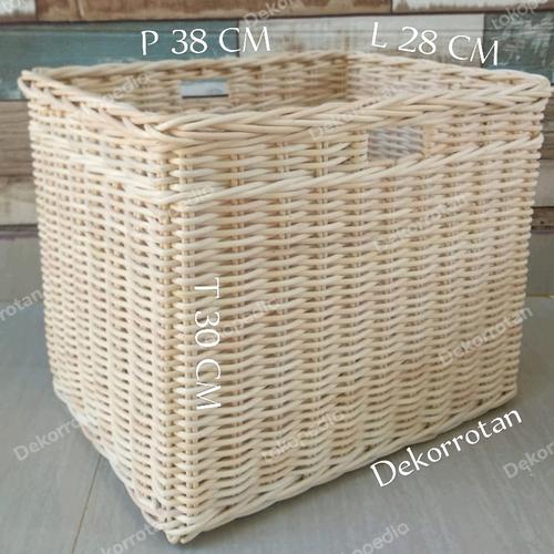 Jual keranjang kotak rotan penyimpanan / storage box / kotak / laci ...