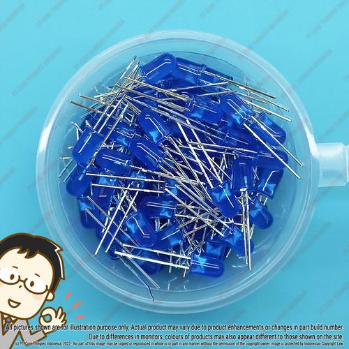 Jual Paket 100pcs LED 5mm Round Blue / Blue CZINE | Lampu Biru Diffused ...