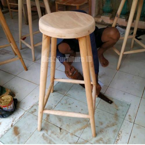 Jual Kursi Bar Stool Bulat Jati Minimalis - Kursi Bar Cafe Bundar Jati ...