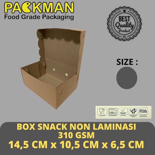 Jual BOX SNACK KRAFT R3 / DUS KUE 14,5x10,5 / KOTAK CAKE 310gsm NON PE ...