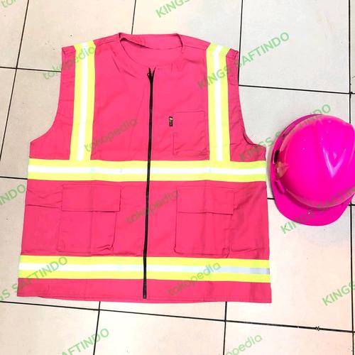Jual Rompi safety warna pink free helm safety warna pink set - Jakarta ...