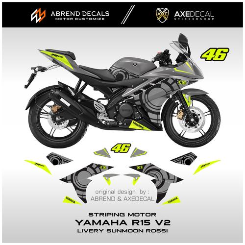 Jual STRIPING YAMAHA R15 V2 LIVERY SUNMOON ROSSI / STIKER MOTOR R15 V2 ...