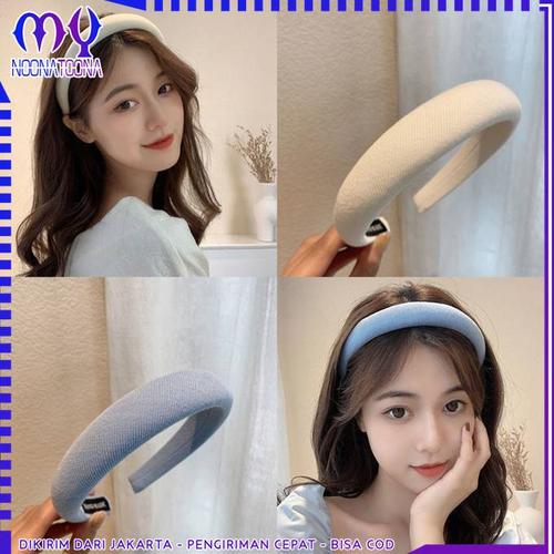 Promo Bando Wanita Kain Tebal Headband Cloud Polos Bandana Lebar Empuk ...