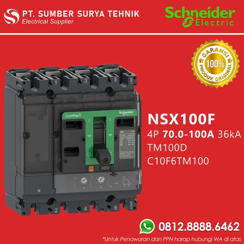 Jual MCCB NSX100F C10F6TM100 4P 70.0-100A 36kA Compact TM100D Schneider ...