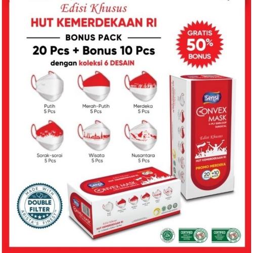 Jual Masker Merah Putih Convex Sensi Isi 30 Pcs - Kab. Karawang - Tirta ...