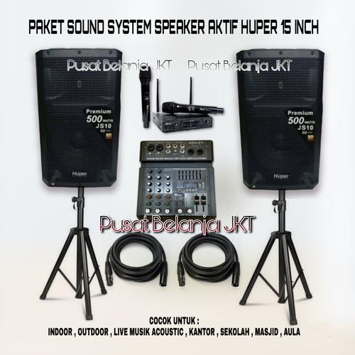 Jual PAKET SOUND SPEAKER AKTIF HUPER 15 INCH JS10 MIXER ASHLEY (HM-1 ...