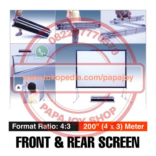 Jual Screen FastFold 200" (4 x 3) M Layar kaki Sorot Depan Belakang ...