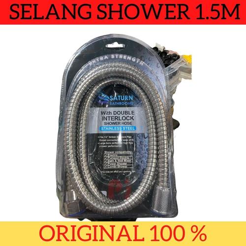 Jual SATURN Selang Shower Flexible Nekel Universal Panjang 1.5 Meter ...