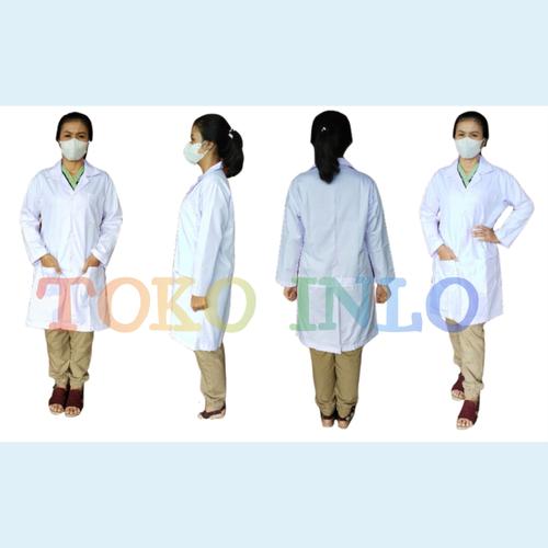 Jual Baju Laboratorium Lengan Panjang / Baju lab Putih - Putih, S ...