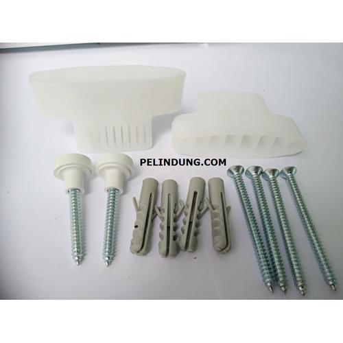 Jual Set Braket Closet Duduk Fisher Skrup Universal PVC Breket Closed ...
