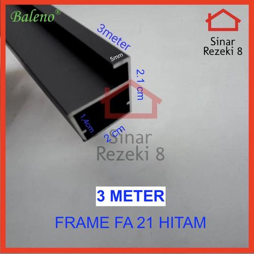 Jual FRAME Aluminium Hitam Kaca Lemari Kitchen Profil Lis Bingkai FA 21 ...
