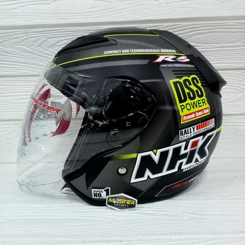 Jual HELM NHK R6 RALLY 2 BLACK SILVER DOFF HALF FACE - M - Kota ...