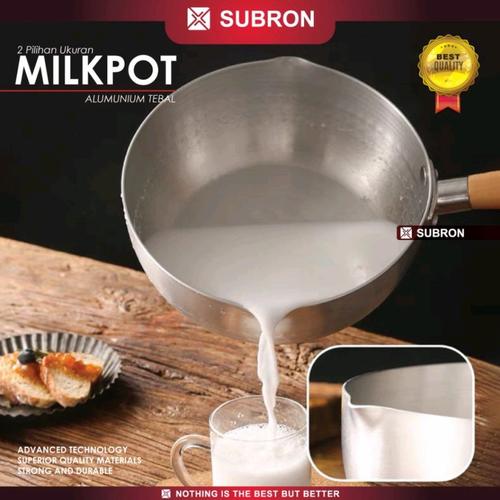Jual Subron Panci Susu Milk Pot Aluminium Tebal gg Kayu 18 cm, 20 cm ...