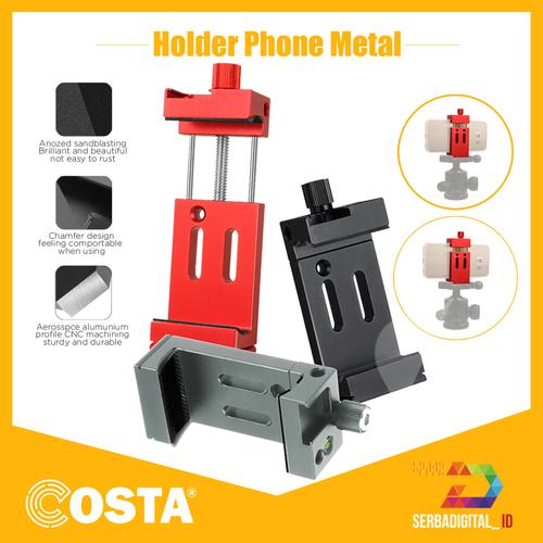 Promo COSTA PH-10 CNC Metal Smartphone Phone Holder With Cold Shoe ...