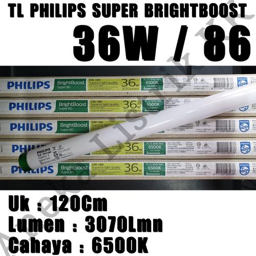 Jual PHILIPS TL 36W 86 SUPER 80 BRIGHTBOOST PUTIH TLD NEON 36 W WATT ...