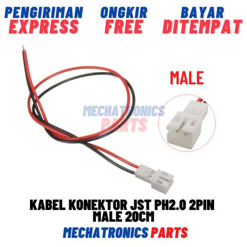 Jual Kabel Konektor JST PH2.0 2Pin Male 20cm 2P PH 2.0mm PH2 Connector ...