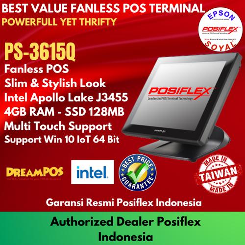 Jual MESIN KASIR POS POSIFLEX PS-3615Q - FANLESS TOUCH TERMINAL - Windows 10 IoT - Jakarta Utara ...