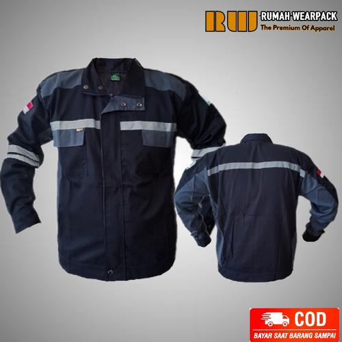 Jual Werpak Safety Jacket Proyek Safety Panjang Wearpack Jaket Navy Abu ...