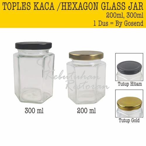 Jual BARU! Glass Jar / Botol Kaca Hexagonal 200ml / 300ml / Botol Madu ...