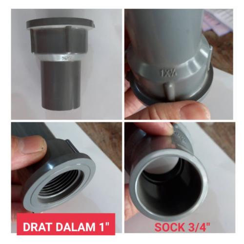 Jual SOK SDD DRAT DALAM 1" X SOCK 3/4" INCH SAMBUNGAN PIPA PVC ...