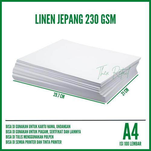 Jual Kertas Linen A4 230 gr isi 100 lembar / Kertas Linen Jepang A4 ...