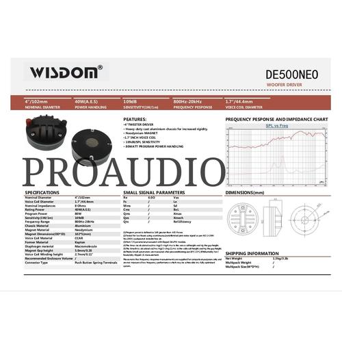Jual Driver Tweeter Wisdom DE500 NEO DE 500 NEO DE 500NEO ORIGINAL ...
