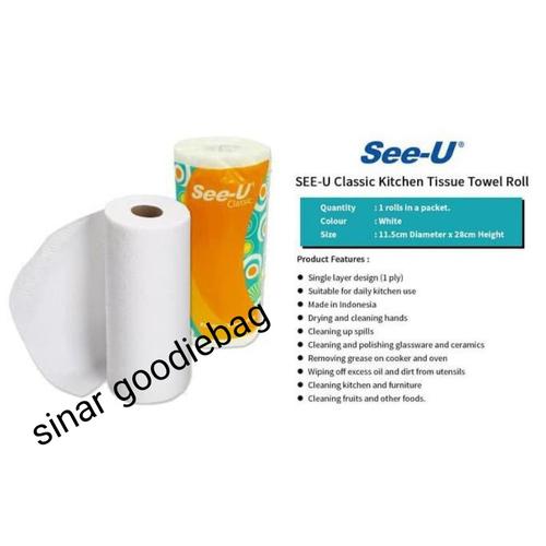 Jual tisu kitchen SEE U kitchen dapur towel roll clasic 1 ply 130 sheet ...