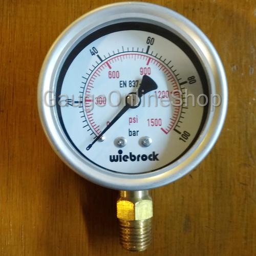 Jual Pressure Gauge Model Raket 2 1/2" x 100 Bar SS Brass HC Wiebrock - Jakarta Barat ...