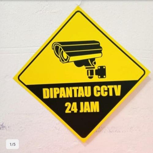 Jual stiker rambu DIPANTAU CCTV 24JAM / sticker sign rambu cctv ...