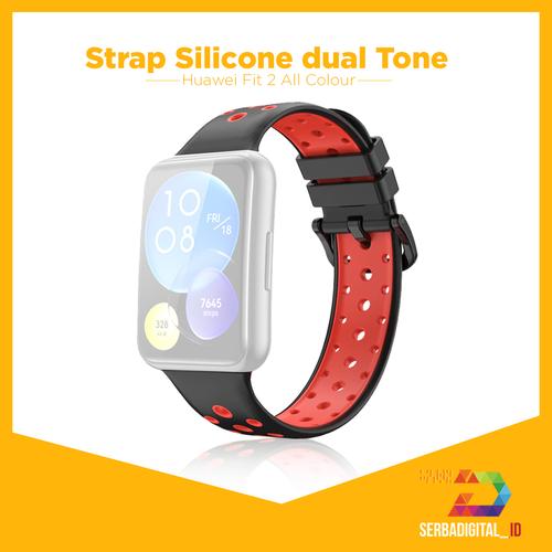 Promo Strap Rubber Dual Tone For Huawei Watch Fit 2 Soft Silicone ...