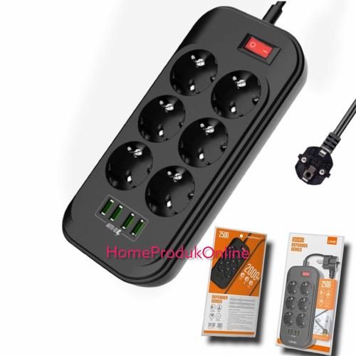 Promo Colokan Terminal Kabel Listrik Stop Kontak 6 Lubang 4 Usb 2 Meter - 3 port 3usb - Jakarta ...