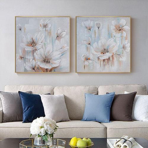 Jual lukisan abstrak bunga semi tekstur - tanpa frame, 50x50 - Kab ...