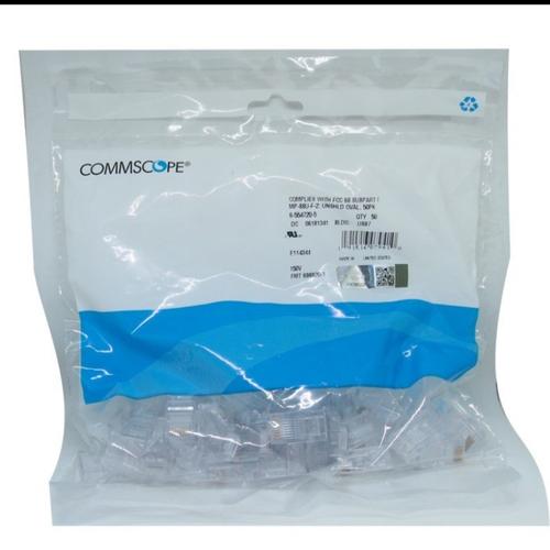 Jual Connector AMP Commscope 1Pack isi 50 Connector LAN RJ45 Cat5 Cat6 ...