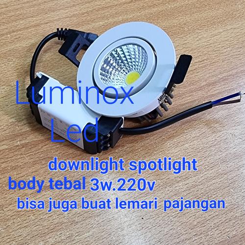 Jual lampu tanam plafon led 3w downlight 3watt spotlight mini lemari ...