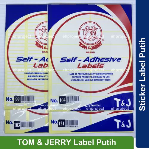 Jual TOM & JERRY Label Putih Paper Sticker Tom n Jerry Label Sticker ...