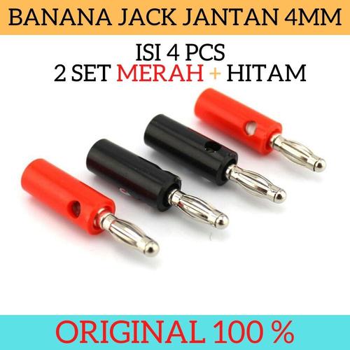 Jual Isi 4 Pcs Jack Terminal Banana Plug Male 2 Pasang Merah Hitam ...