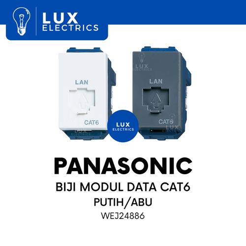 Jual Biji Soket/Modul/Outlet Data CAT6 LAN PANASONIC WEJ24886 Putih/Abu ...