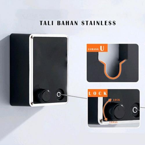 Jual jemuran baju tali portable indoor outdoor retractable clothesline ...