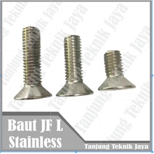 Jual Baut JF L Stainless M6 / Baut countersunk Stenlis m6 / Baut JF L SS M6 - 6x10 - Kota ...