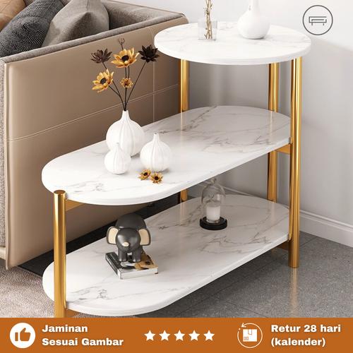 Jual Side Table Susun Ruang Tamu Modern - End Table Stainless & Marmer ...