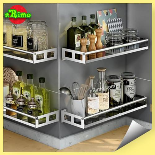 Promo Rak Ambalan Dinding Dapur Minimalis Stainless Steel Besi Bumbu ...