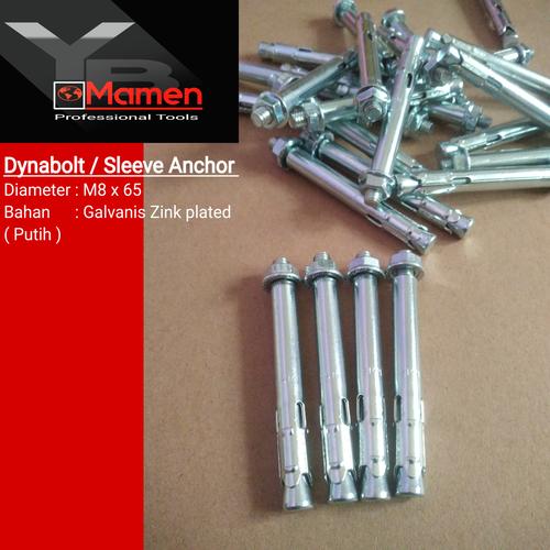 Jual Dynabolt M8x65 / Dinabolt M8 / Sleeve Anchor M8x65 galvanis putih ...