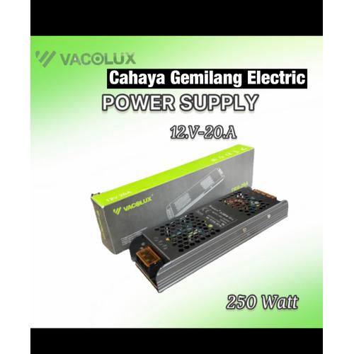 Jual Travo led slim 20a 20ampere 250w 250watt dc 12v 12volt adaptor ...