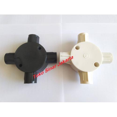 Jual T Dus Tdus Pipa Conduit Konduit T Doos Pipa Listrik 20 mm 4 Lubang ...