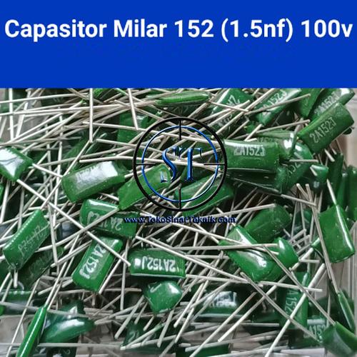 Jual Capacitor 1.5 nF Mylar (Milar 152 - 2A152J - 1.5N) Kapasitor 100V ...