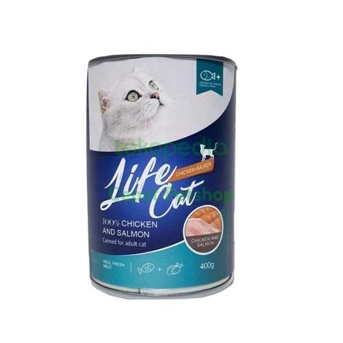Jual LIFE CAT KALENG ADULT CHIKEN SALMON 400 GR MAKANAN BASAH KALENG ...