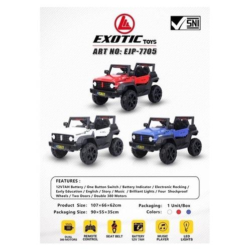 Jual Mainan Anak Mobil Aki Jeep EJP 7705 EXOTIC Rechargeable Garansi SNI - Red - Jakarta Selatan ...