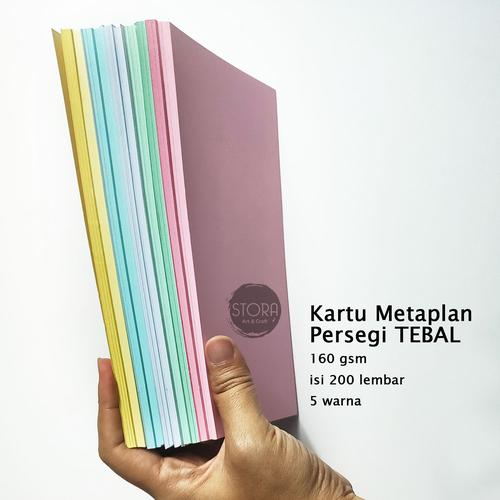 Jual Kartu Metaplan 160 gsm 200 lbr 5 warna Kotak Persegi - Meta Plan ...