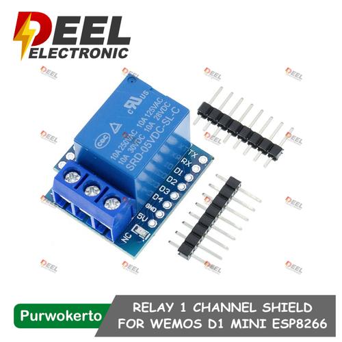 Jual RELAY 1 CHANNEL SHIELD FOR WEMOS D1 MINI ESP8266 RELAY SHIELD ...